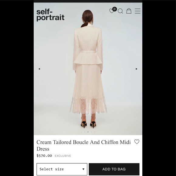 Self-Portrait | Dresses | Self Portrait Cream Tailored Boucle And ...